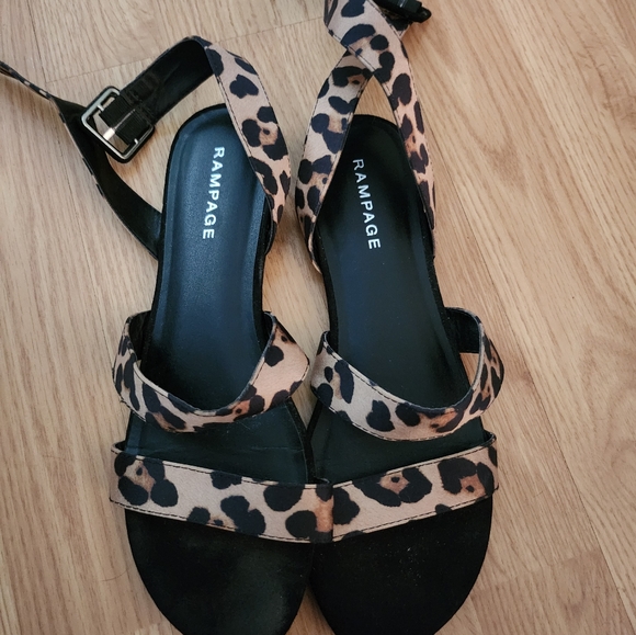 Rampage | Shoes | Rampage Leopard Print Ankle Strap Sandals | Poshmark